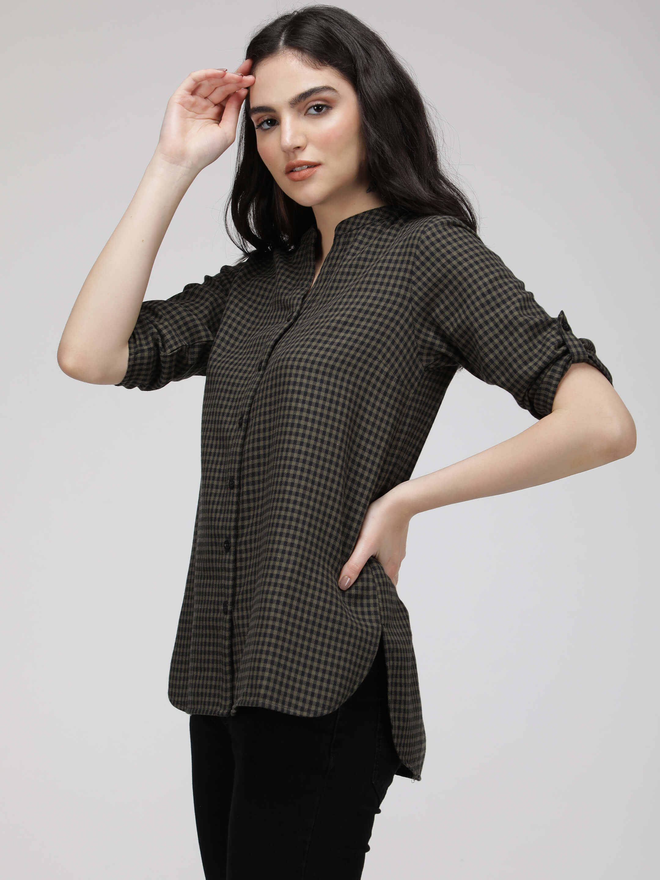Brown Checkered Shirt - Rayon Flanel - Loose fit shirt – IDK® Couture