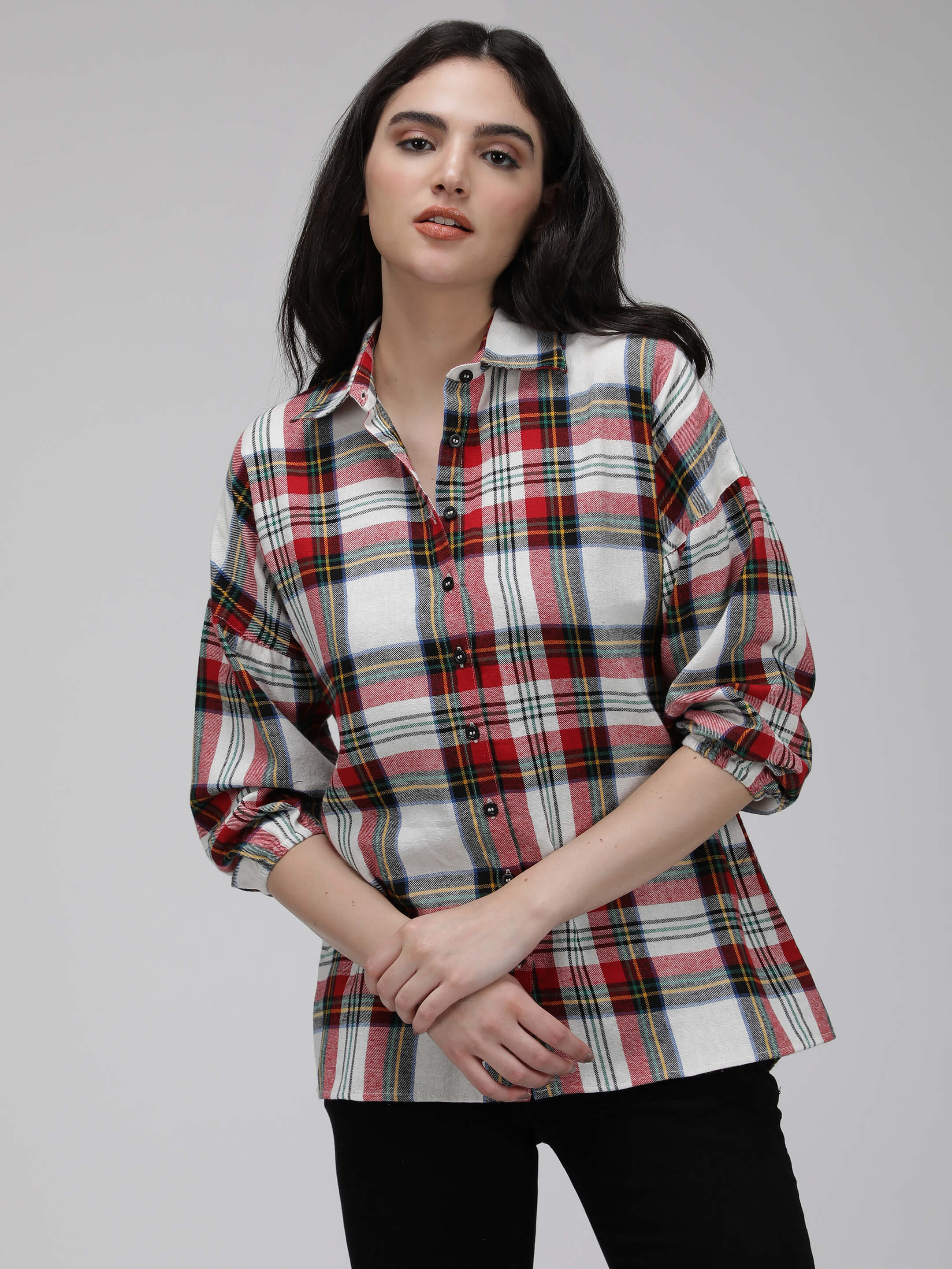 Women's Red Checkered Shirt | IDK Couture – IDK® Couture