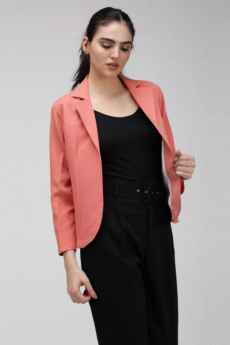 Women's Formal Blazer - Peach - Crepe Fabric – IDK® Couture