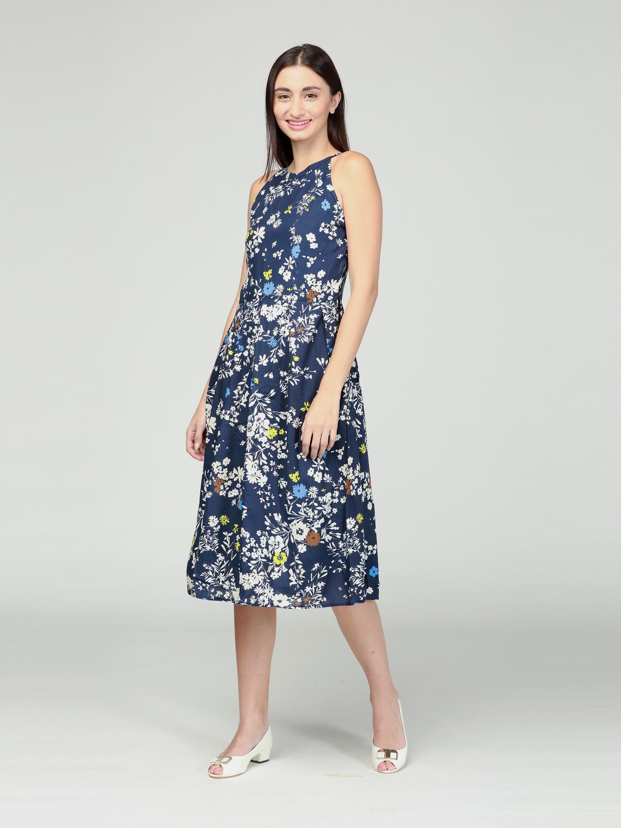 Blue Halter neck Dress - IDK Couture – IDK® Couture